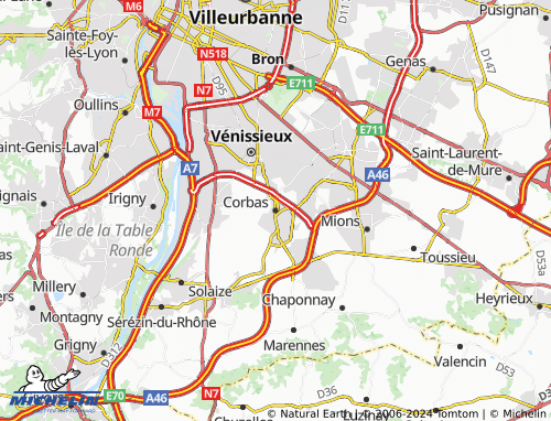 Carte MICHELIN Corbas - ViaMichelin