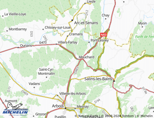 Carte MICHELIN Mouchard - ViaMichelin