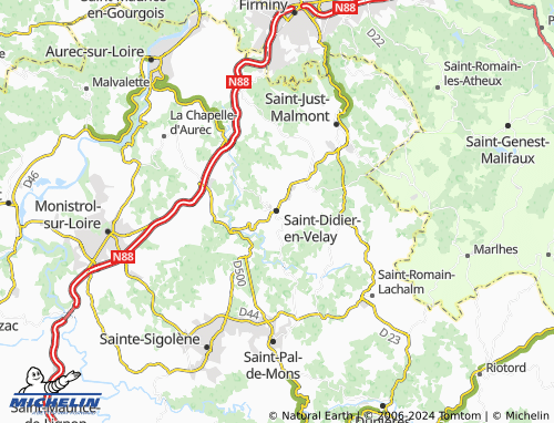 Carte MICHELIN Saint-Didier-en-Velay - ViaMichelin