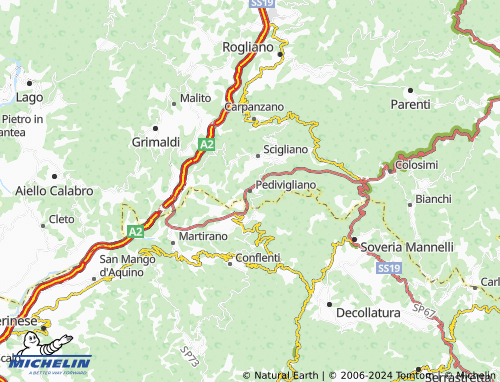 MICHELIN Pedivigliano map - ViaMichelin