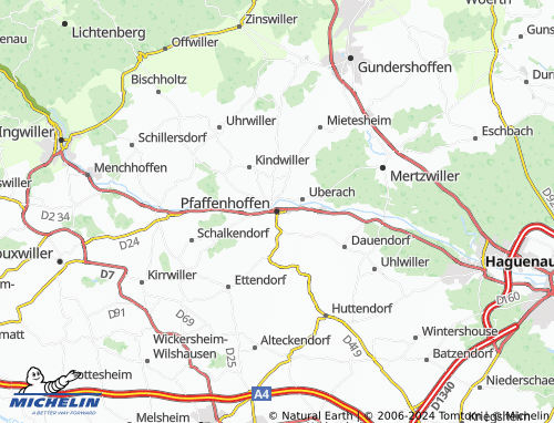 Carte MICHELIN Pfaffenhoffen - ViaMichelin