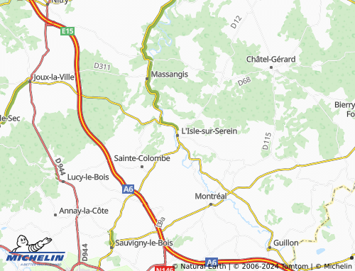 Carte MICHELIN L'Isle-sur-Serein - ViaMichelin