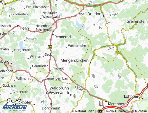 MICHELIN-Landkarte Elsoff (Westerwald) - ViaMichelin