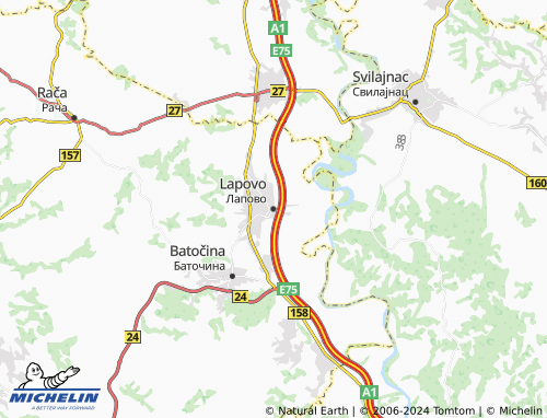 MICHELIN Lapovo map - ViaMichelin