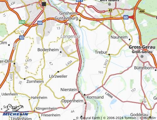 MICHELIN-Landkarte Nackenheim - ViaMichelin