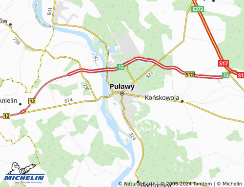 MICHELIN Puławy map - ViaMichelin