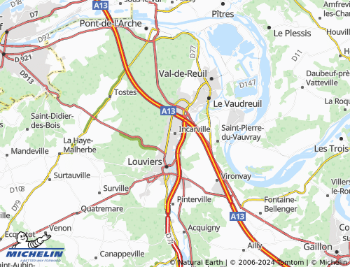 Carte MICHELIN Incarville - ViaMichelin