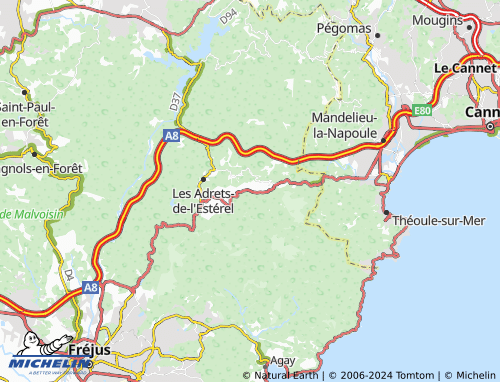 Carte MICHELIN Saint-Jean-de-l'Esterel - ViaMichelin