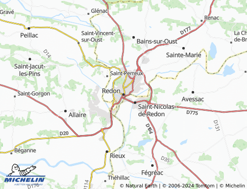 MICHELIN Redon map - ViaMichelin