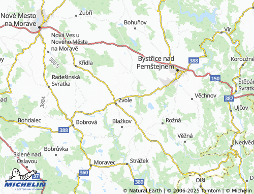 MICHELIN-Landkarte Horní Rožínka - ViaMichelin