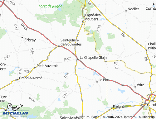 Carte MICHELIN La Chapelle-Glain - ViaMichelin