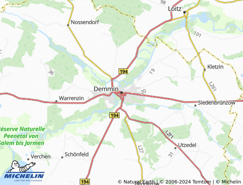 MICHELIN-Landkarte Demmin - ViaMichelin