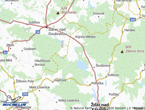 MICHELIN Radostín map - ViaMichelin