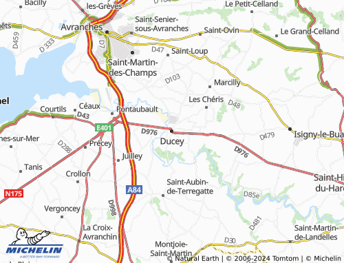 Carte MICHELIN Ducey-Les Chéris - ViaMichelin