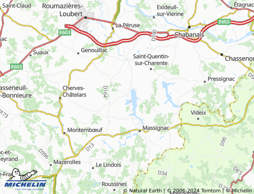 Carte MICHELIN Lésignac-Durand - ViaMichelin