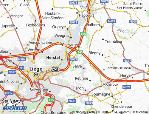 Carte MICHELIN Wandre - ViaMichelin