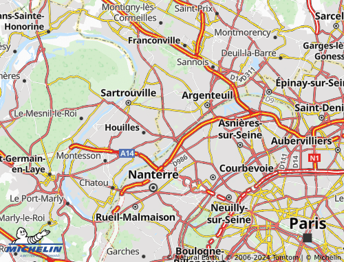 Carte MICHELIN Bezons - ViaMichelin