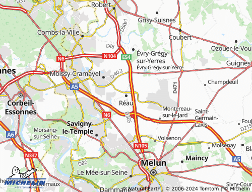 Carte MICHELIN Réau - ViaMichelin