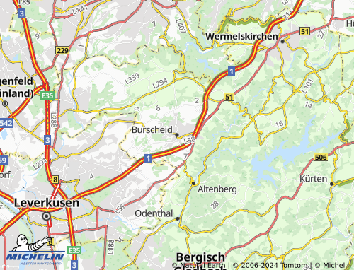 MICHELIN-Landkarte Burscheid - ViaMichelin