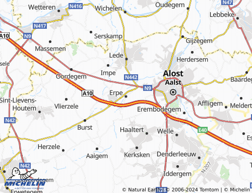 Kaart MICHELIN Erpe-Mere - ViaMichelin
