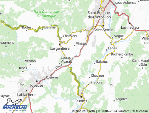 Carte MICHELIN Uzer - ViaMichelin