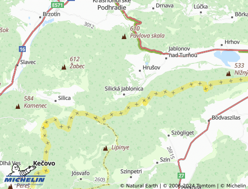 MICHELIN-Landkarte Silická Jablonica - ViaMichelin