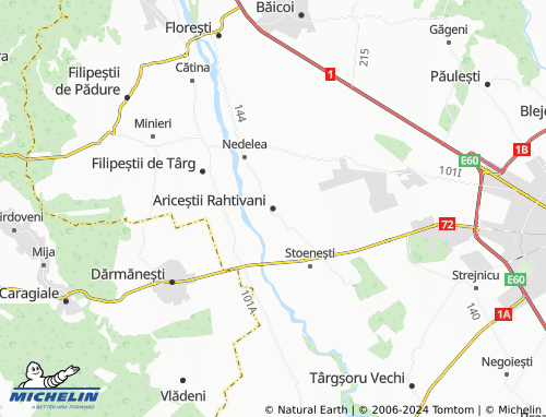 MICHELIN Ariceștii Rahtivani map - ViaMichelin