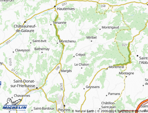 MICHELIN Crépol map - ViaMichelin
