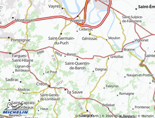 Carte MICHELIN Saint-Quentin-de-Baron - ViaMichelin