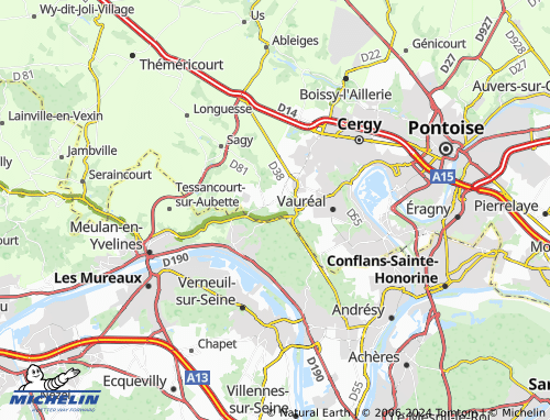 Carte MICHELIN Menucourt - ViaMichelin