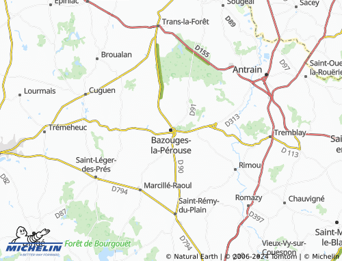 Carte MICHELIN Bazouges-la-Pérouse - ViaMichelin