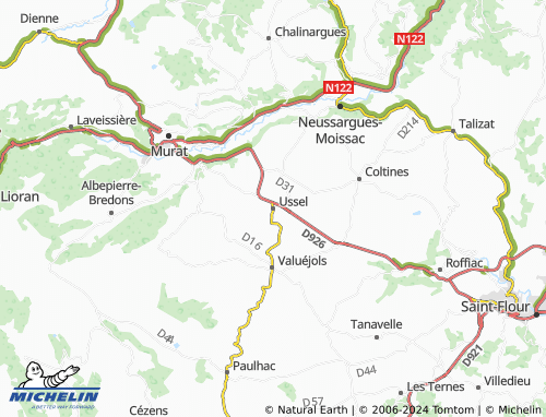 Carte MICHELIN Ussel - ViaMichelin