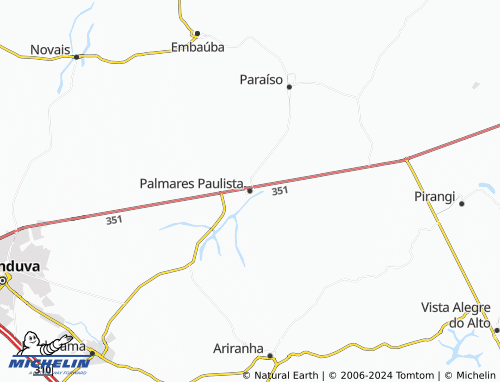 MICHELIN Palmares Paulista map - ViaMichelin