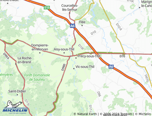 Carte MICHELIN Précy-sous-Thil - ViaMichelin