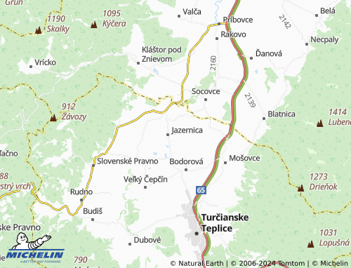 MICHELIN Borcová map - ViaMichelin