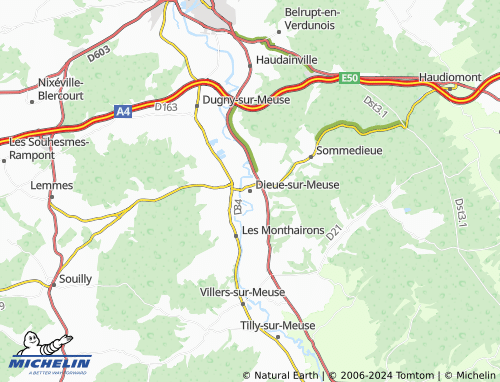 Carte MICHELIN Dieue-sur-Meuse - ViaMichelin