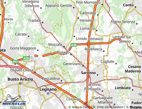 Carte MICHELIN Cislago - ViaMichelin