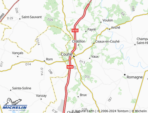 Carte MICHELIN Couhé - ViaMichelin