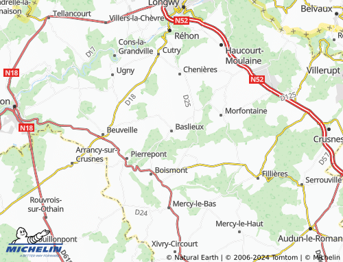 MICHELIN Baslieux map - ViaMichelin