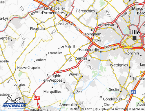 Carte MICHELIN Beaucamps-Ligny - ViaMichelin