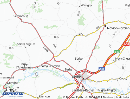 MICHELIN Inaumont map - ViaMichelin