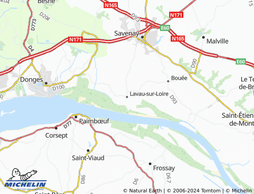 Carte MICHELIN Lavau-sur-Loire - ViaMichelin
