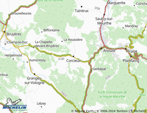Carte MICHELIN Corcieux - ViaMichelin