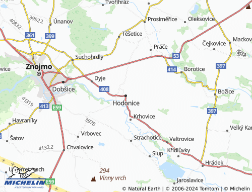 MICHELIN Hodonice map - ViaMichelin