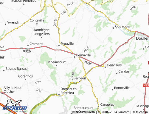 Carte MICHELIN Bernaville - ViaMichelin