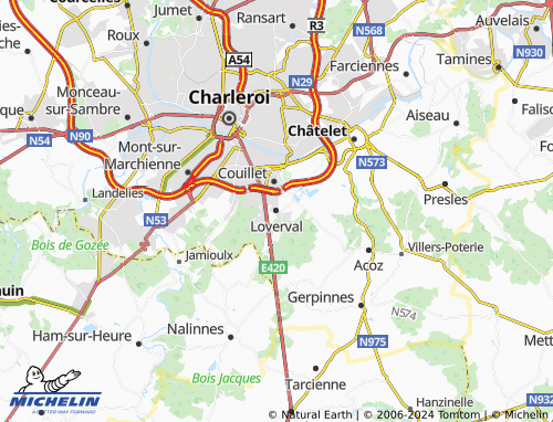 Carte MICHELIN Loverval - ViaMichelin